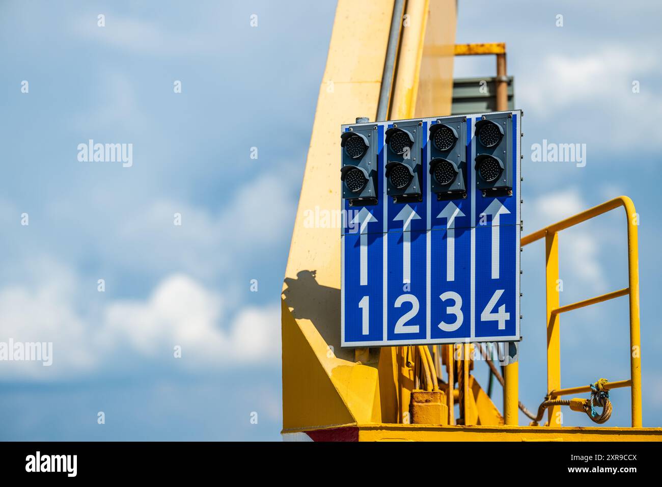 Lane lights on a car ferry Stock Photo - Alamy