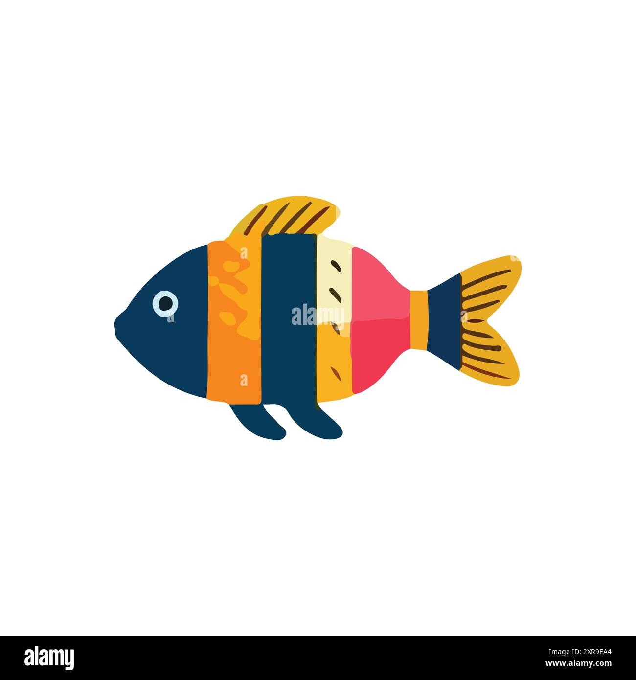 Fish Cartoon Vector White Background Stock Vector Image & Art - Alamy