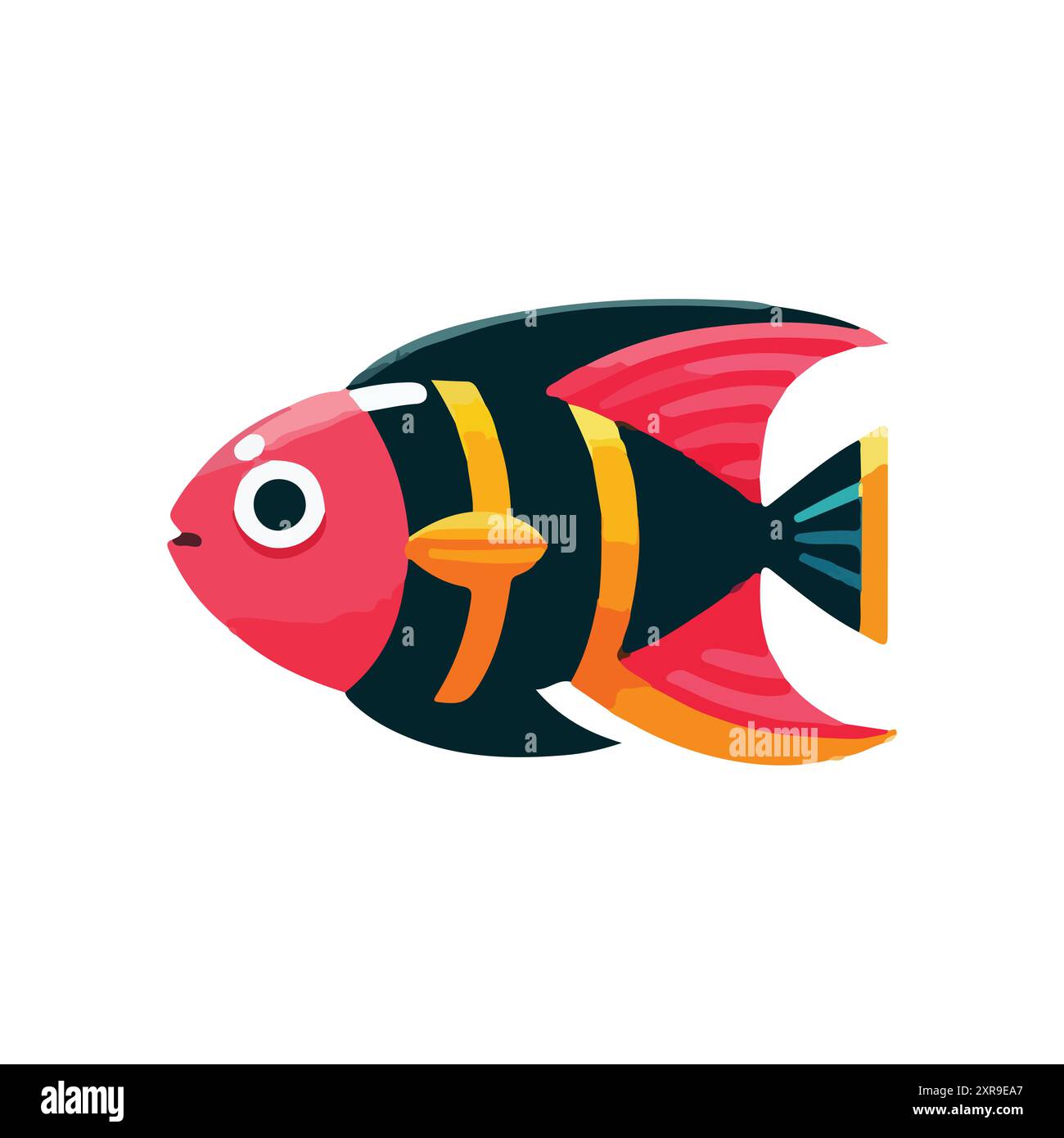 Fish Cartoon Vector White Background Stock Vector Image & Art - Alamy