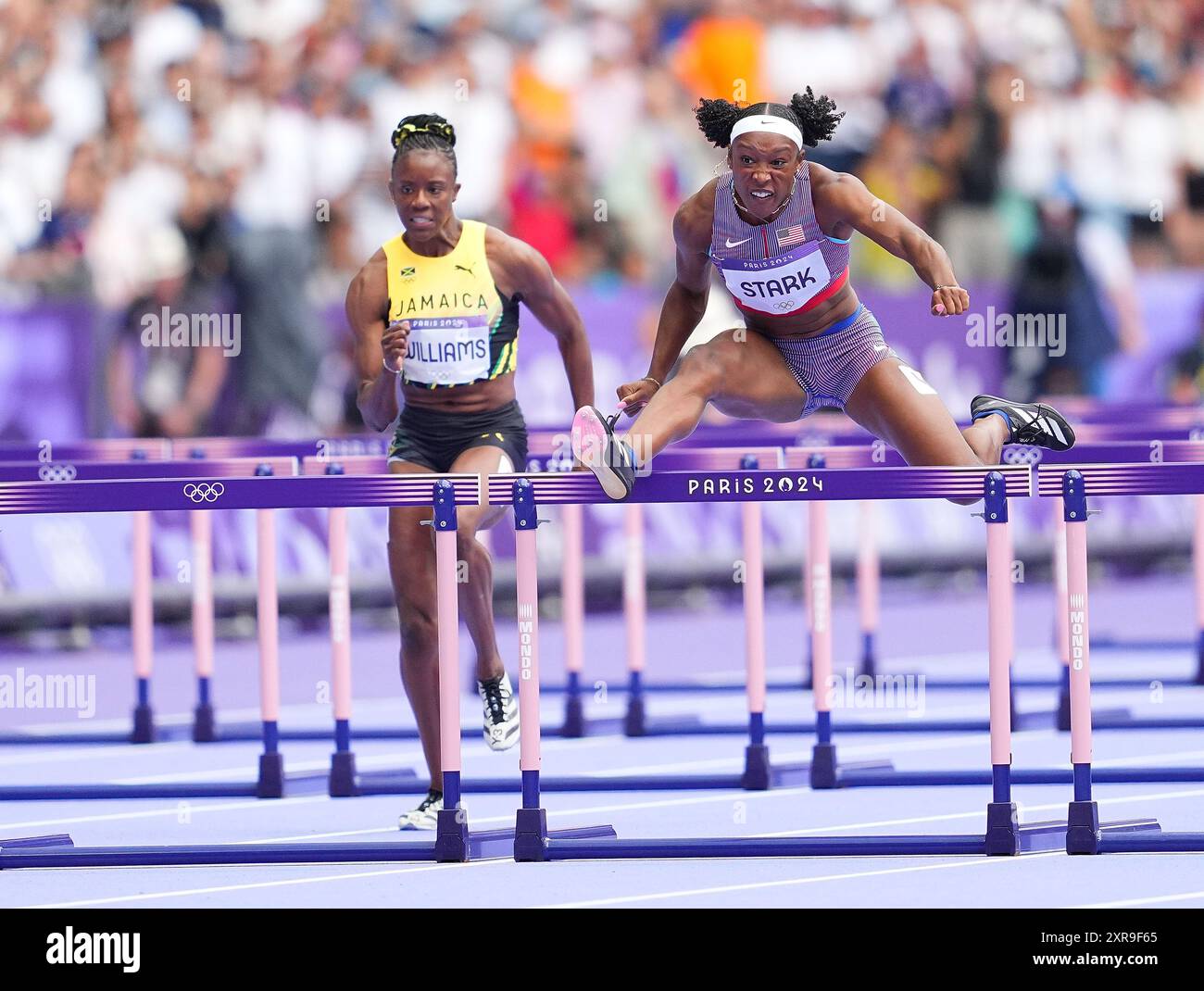 Paris, France. 9th Aug, 2024. Grace Stark (R) of the United States ...