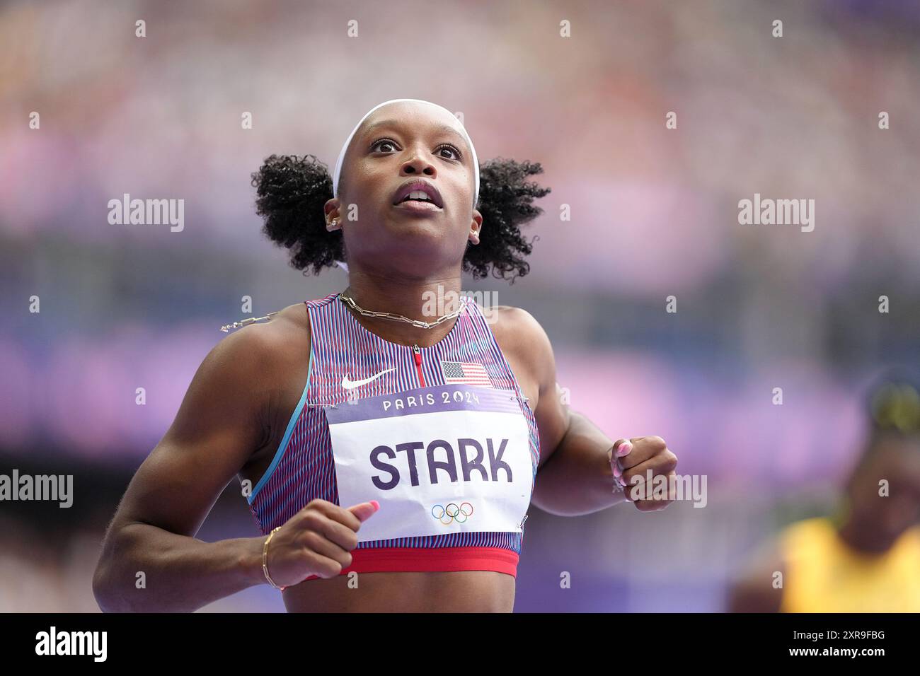 Paris, France. 9th Aug, 2024. Grace Stark of the United States reacts ...