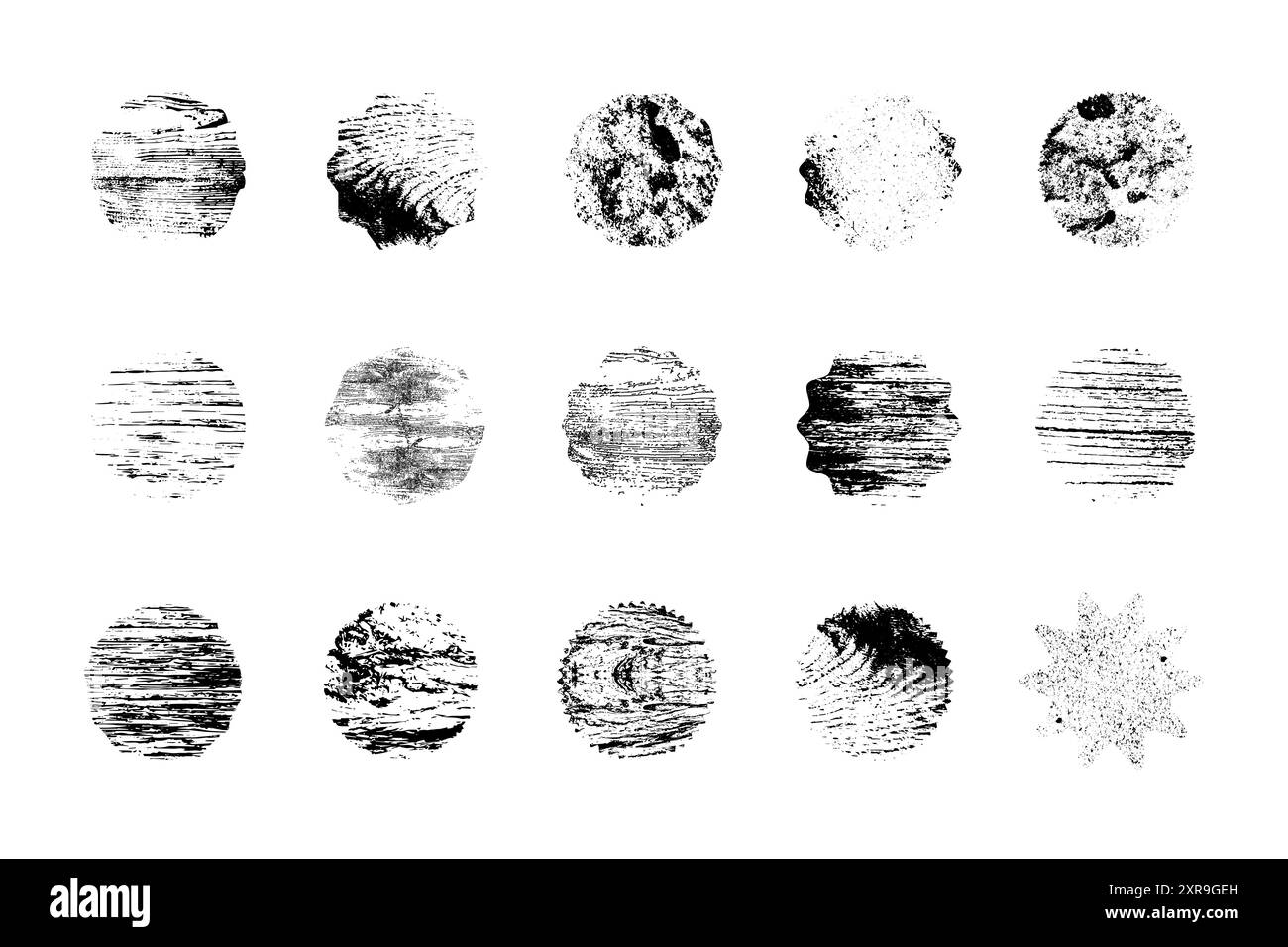 Circle grunge scratched lable background. Distressed post stamp texture ...