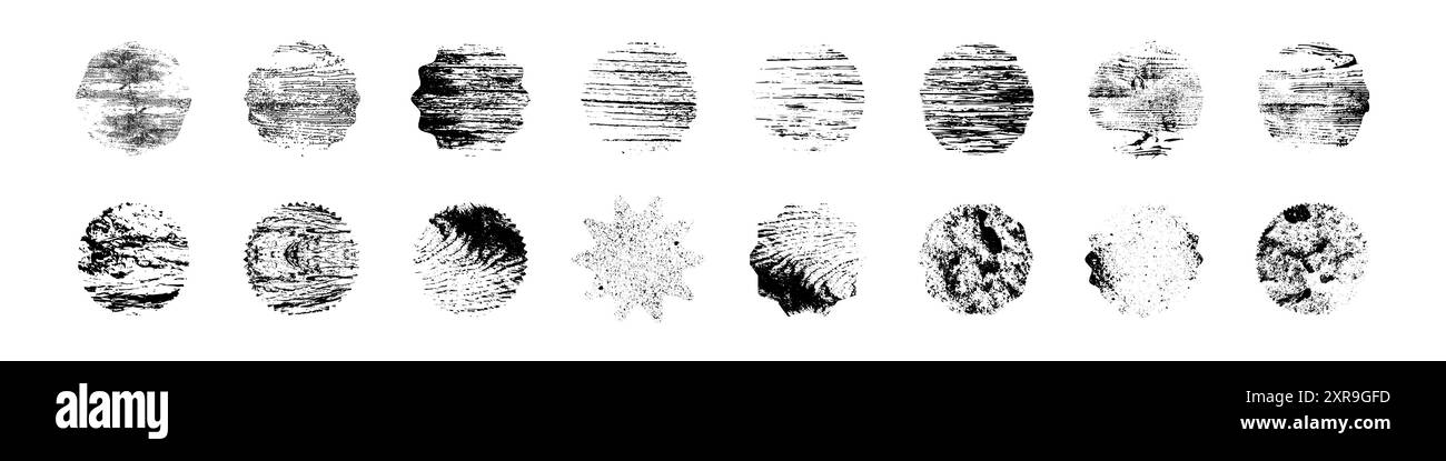 Circle grunge scratched lable background. Distressed post stamp texture ...