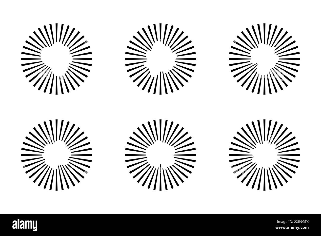Sound waves equalizer set, Radio frequency Circle audio waves. Vector ...