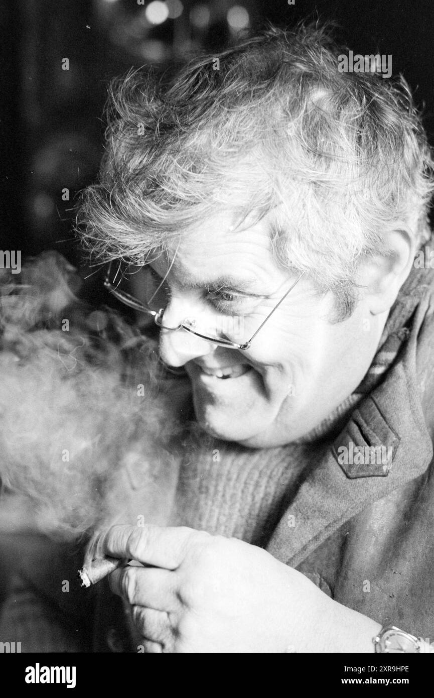 Portrait of Wim Jonker, sculptor + wax statue of Queen Beatrix ...