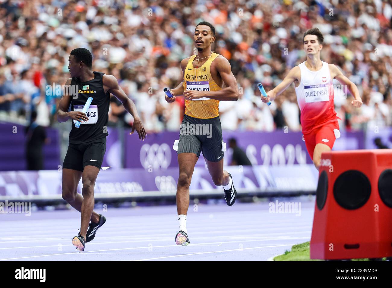 FRA, Olympische Spiele Paris 2024, 09.08.2024, Herren 4x400m Staffel 4. Sprinter Agyekum Emil ...