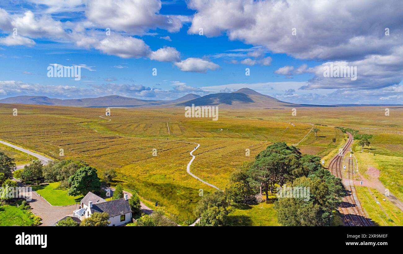 Forsinard Flows Sutherland Scotland a blue sky summer sunshine a ...