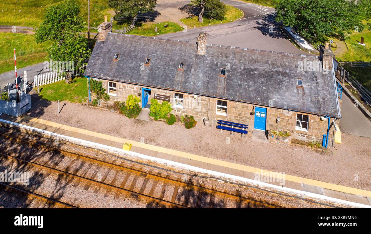 Forsinard Flows Sutherland Scotland the railway station house platform ...