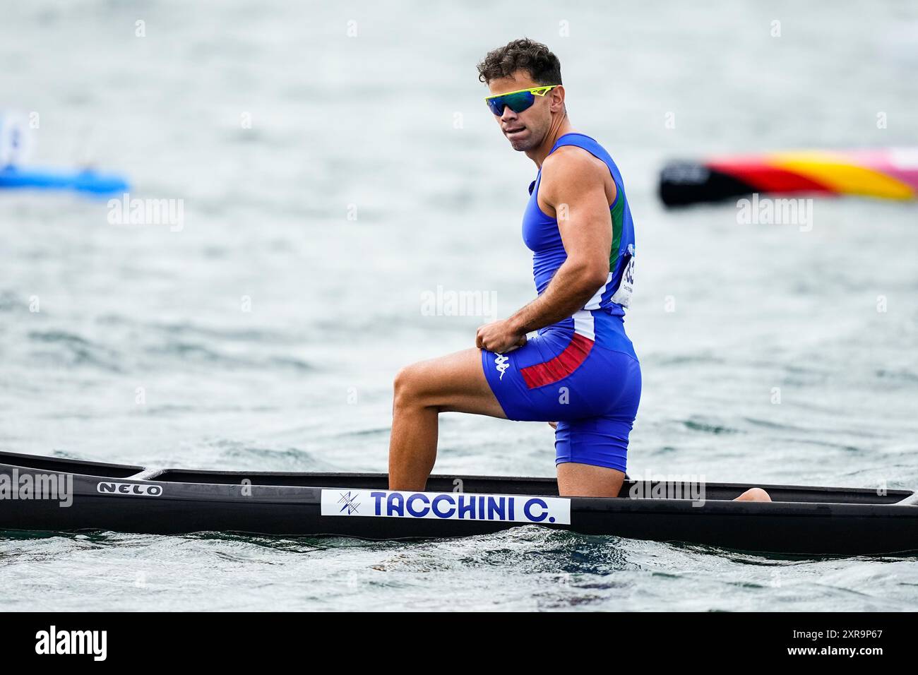 Carlo Tacchini of Italy competes during Men's Canoe Single 1000m ...