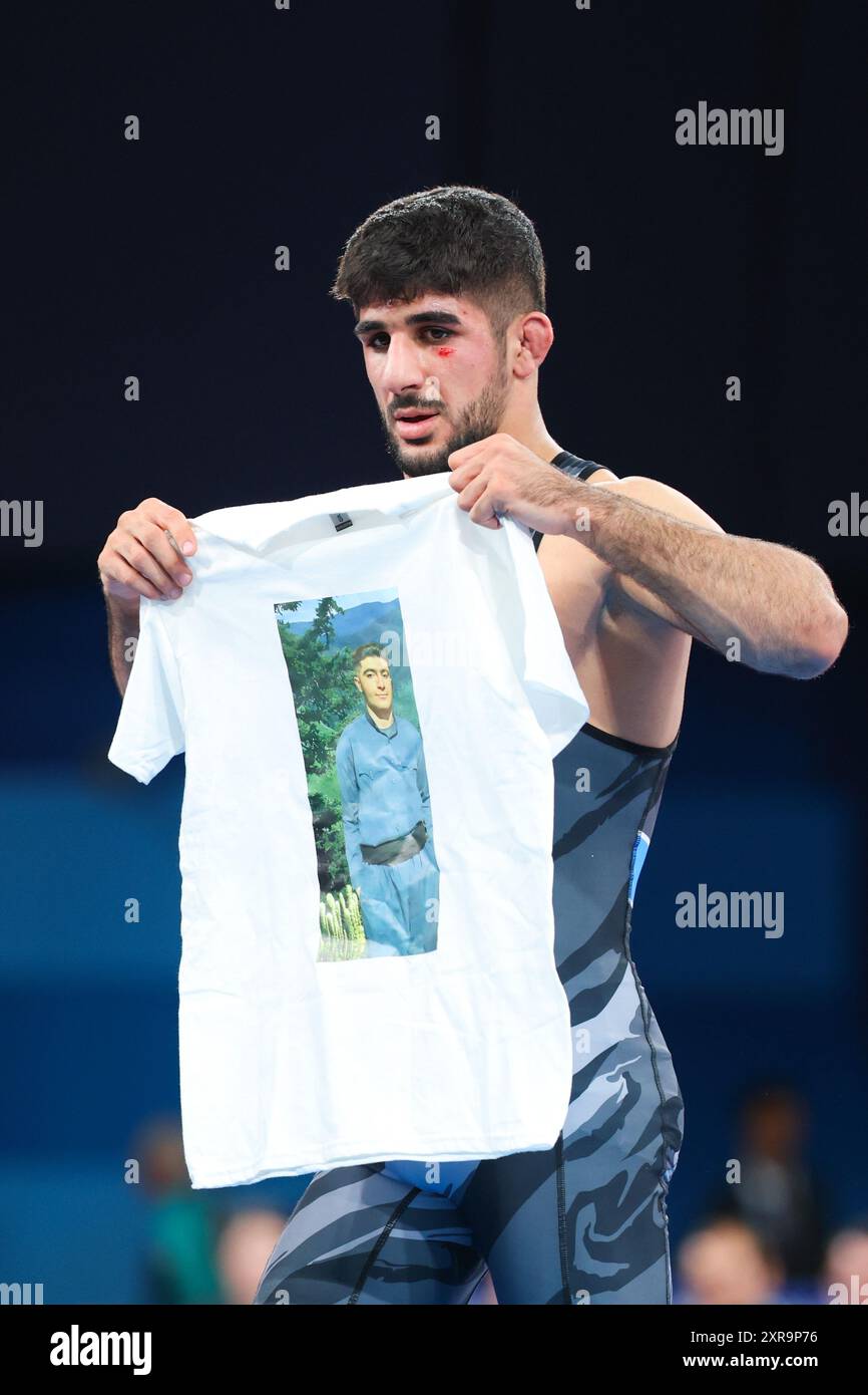 ESMAEILI LEIVESI Saeid (IRI), AUGUST 8, 2024 - Wrestling : Men's Greco ...