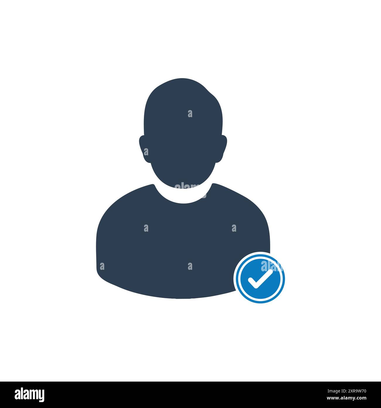 Approved Account Icon. With Man and Tick Symbols. Editable Flat Vector ...