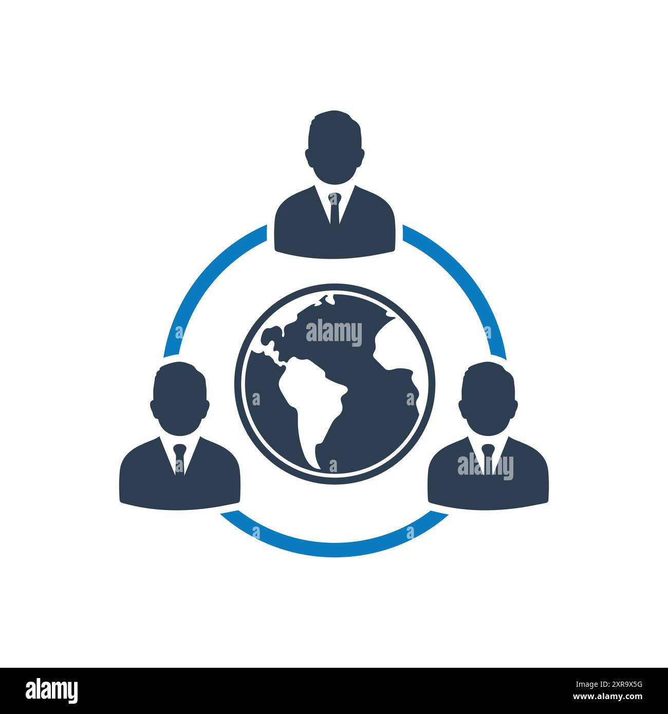 Business Network Icon. With Businessman and Connection Symbols ...