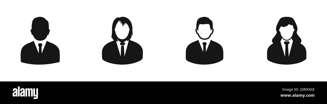 Businessman Icon Set. Editable Flat Vector Illustration Stock Vector ...
