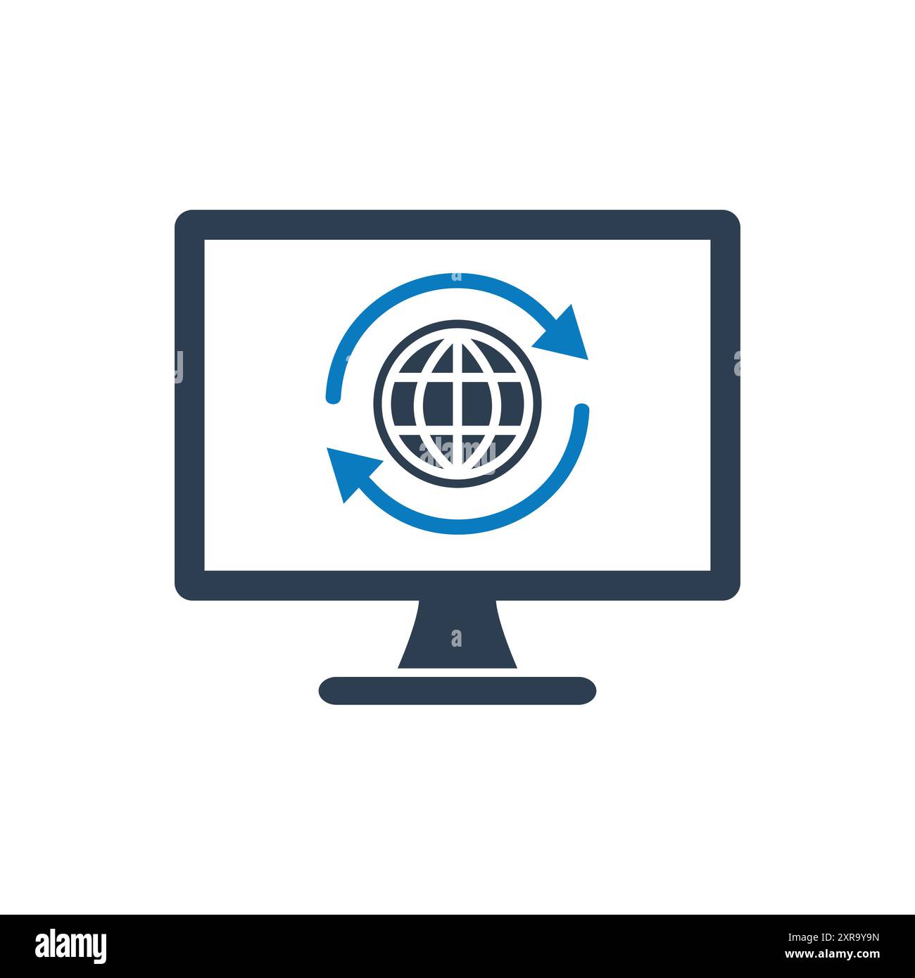 Internet Connection Icon. With Laptop, PC and Globe Symbols. Editable ...