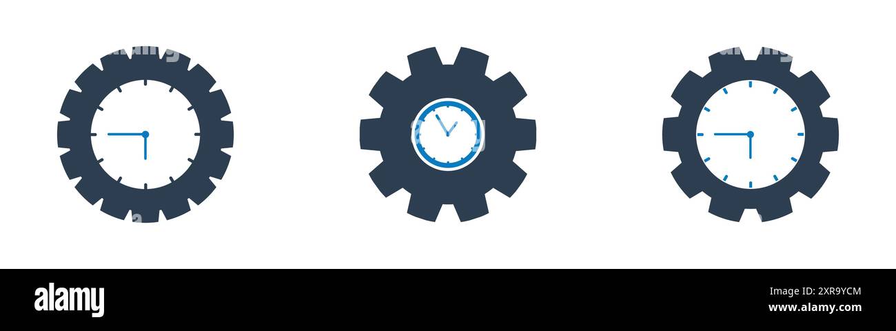 Clock Icon Set. Editable Flat Vector Illustration Stock Vector Image ...