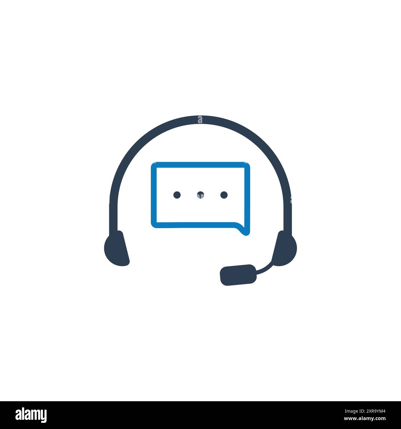 Hotline Service Icon. With Headphone and Bubble Symbols. Editable Flat ...