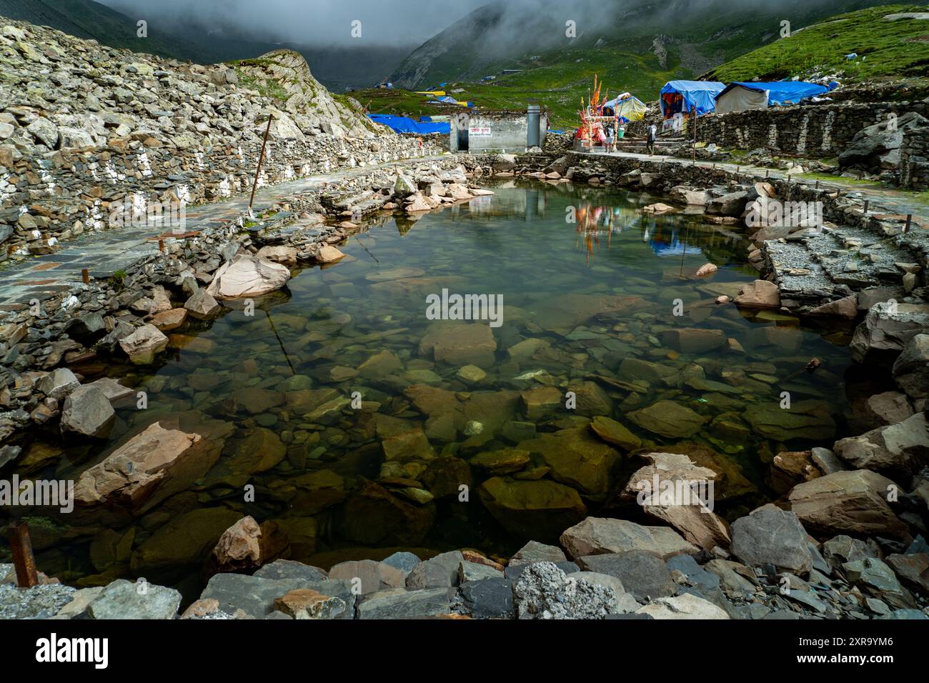 July25th2024, Himachal Pradesh, India. Gauri Kund, a sacred pond ...