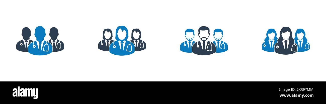Medical Team Icon Set. Collection of Male, Female, Doctor, Nurse ...