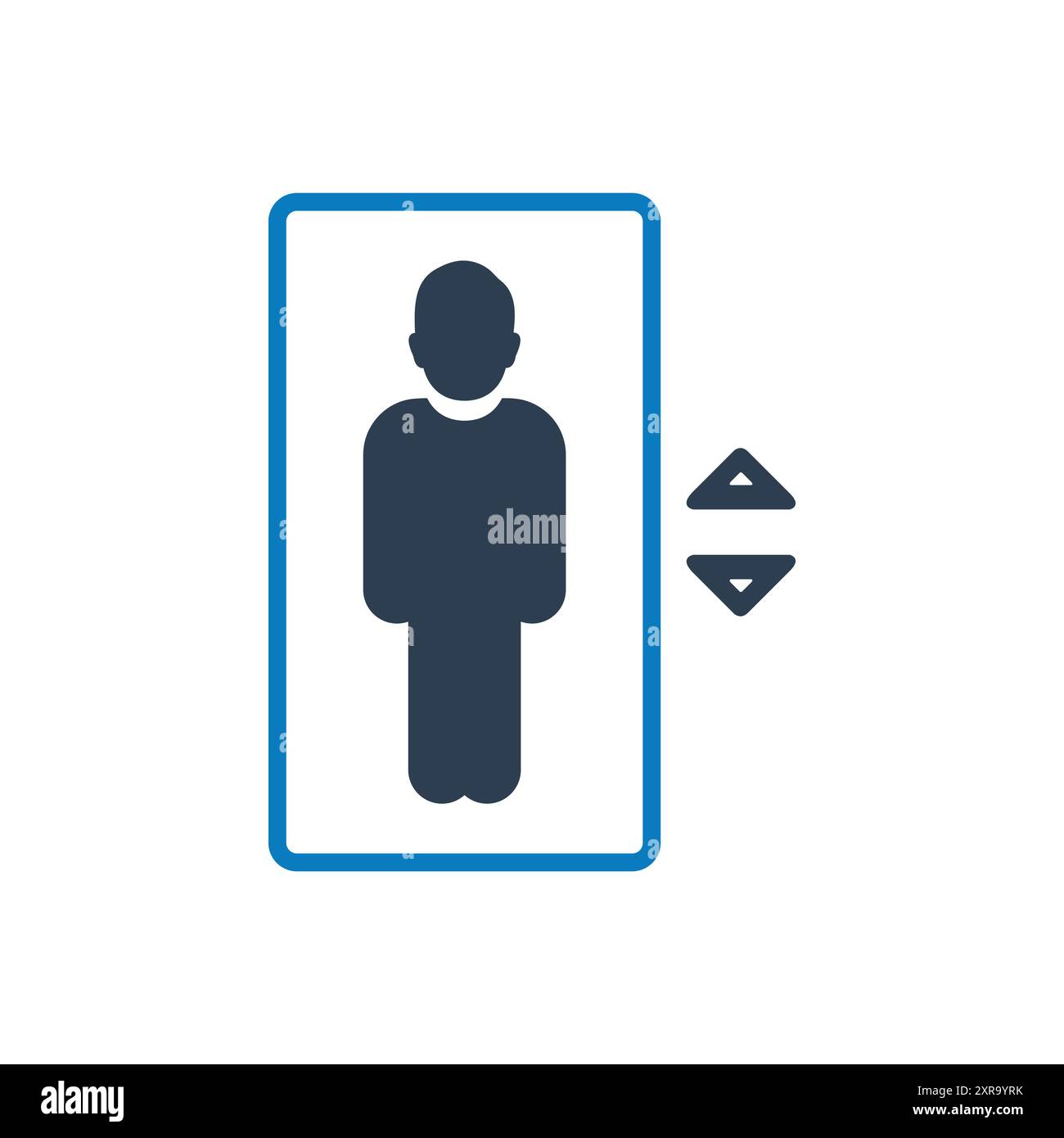 Elevator Icon. With Lift, Man and Button Symbols. Editable Flat Vector ...