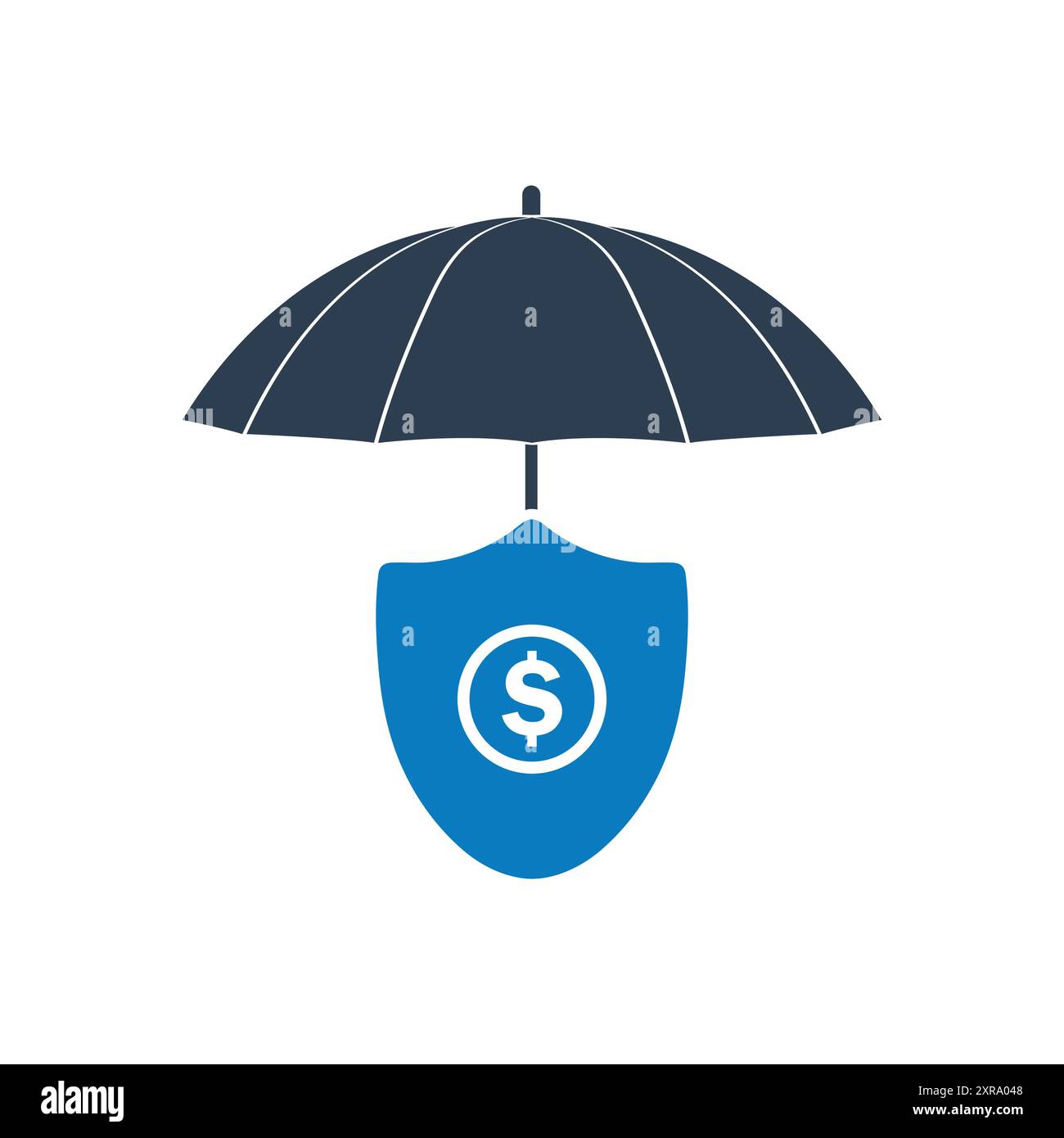 Financial Insurance Icon. With Dollar, Umbrella and Shield Symbols ...