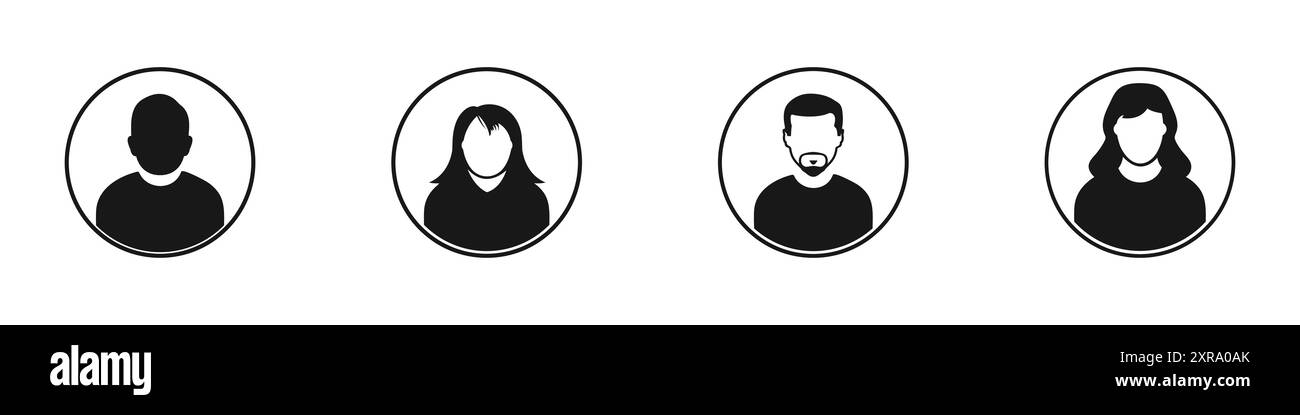 User Profile Icon Set. Collection of Avatar, Man, Women, Boy, Girl ...