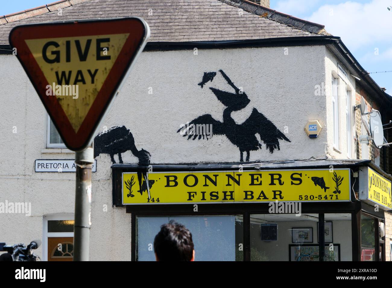 Walthamstow, London, UK. 9th Aug 2024. 'Banksy' artwork of pelicans ...