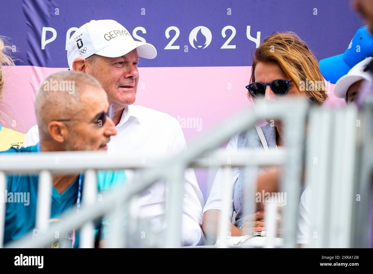 Olaf Scholz, Federal Chancellor, and his wife, Britta Ernst, are seen ...