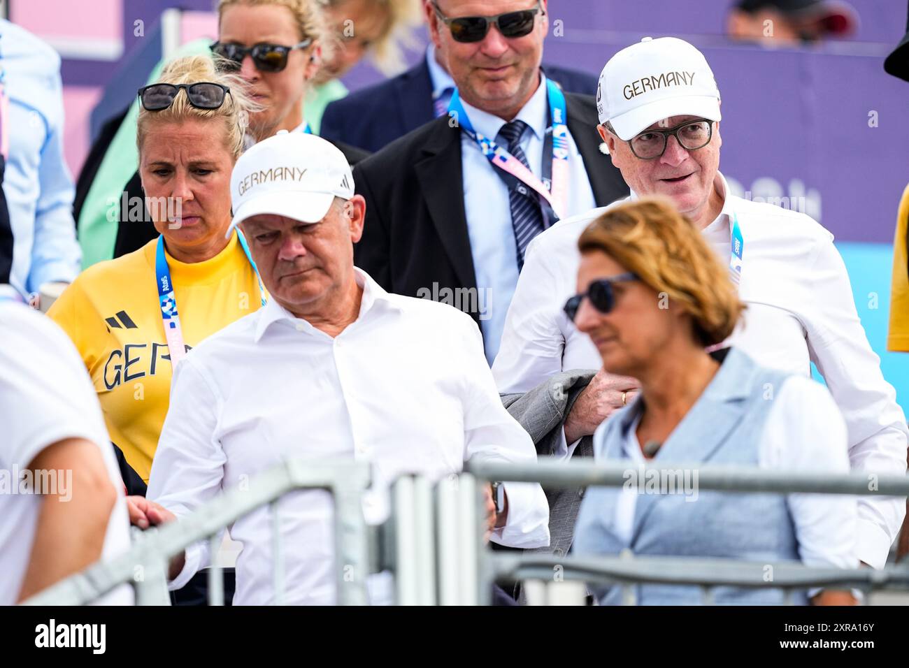 Olaf Scholz, Federal Chancellor, and his wife, Britta Ernst, are seen ...
