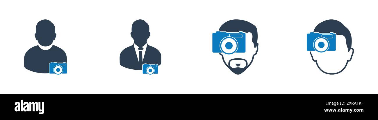 Photographer Icon Set. Editable Flat Vector Illustration Stock Vector ...