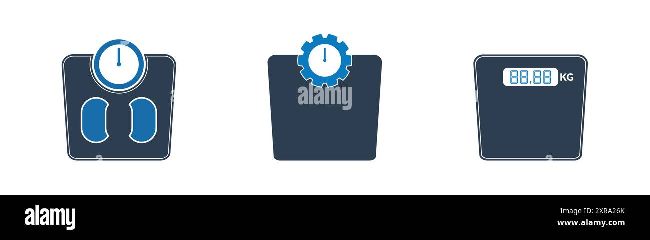 Weight Scale Icon Set. Editable Flat Vector Illustration Stock Vector ...