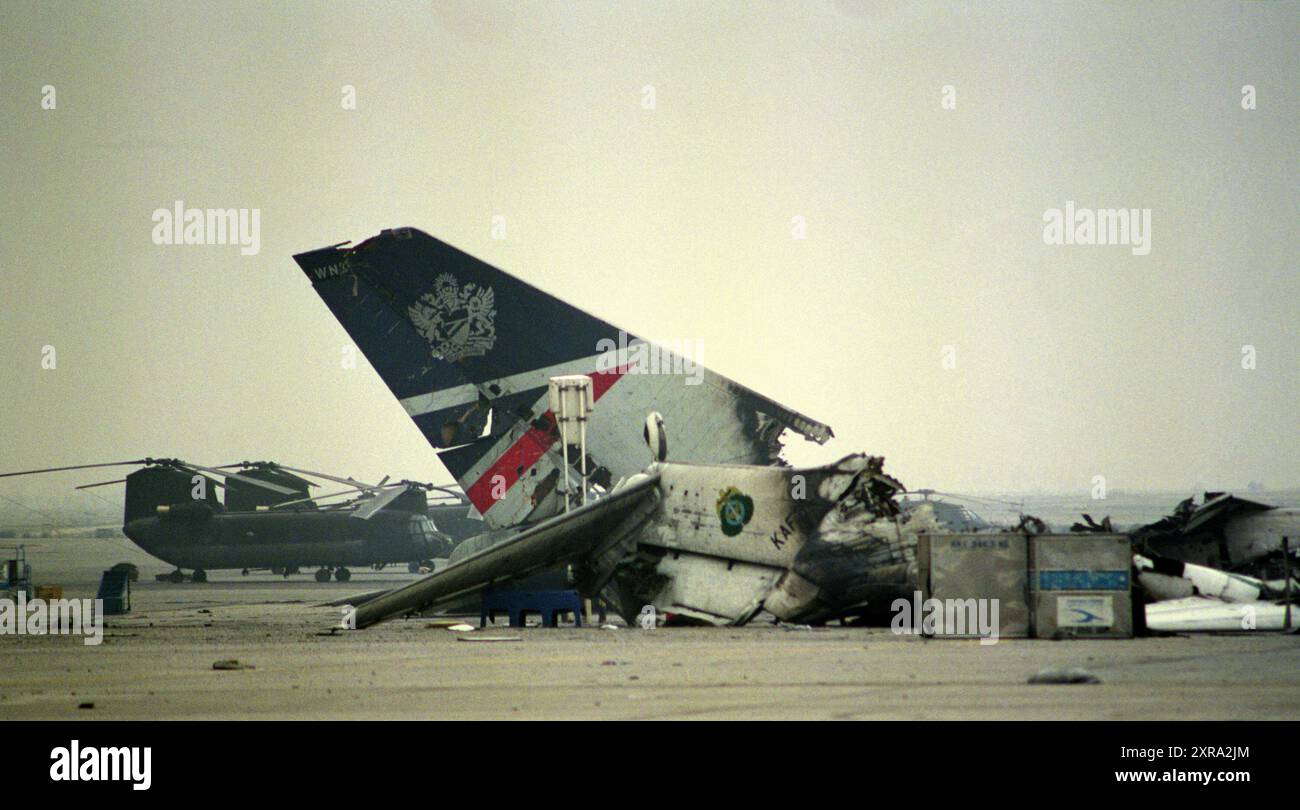 First Gulf War: 6th March 1991 The tail-fin of destroyed British ...