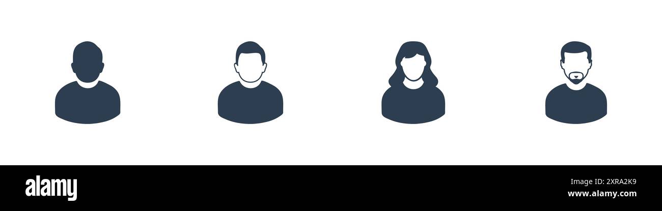 User Icon Set. Editable Flat Vector Illustration Stock Vector Image & Art - Alamy