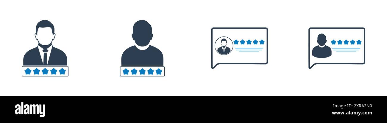 User Review, Feedback Icon Set. Editable Flat Vector Illustration Stock ...