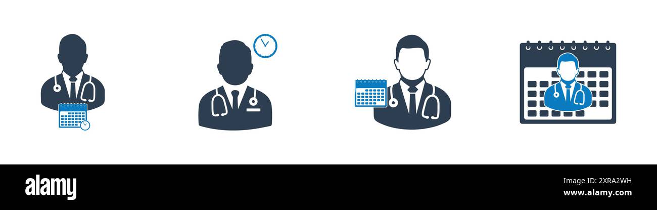 Doctor Appointment Icon Set. Editable Flat Vector Illustration Stock ...