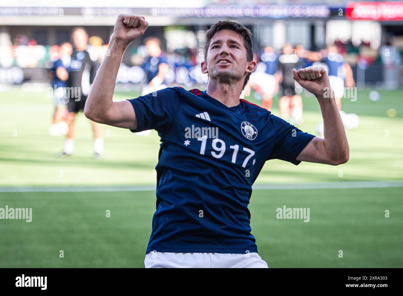 Silkeborg, Denmark. 08th, August 2024. Mark Brink of Silkeborg IF seen ...