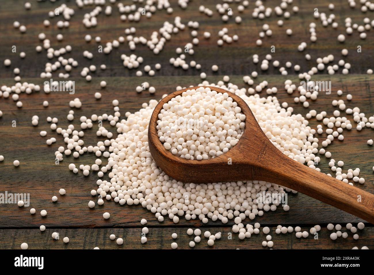 Starch tapioca pearls on the spoon - Manihot esculenta Stock Photo - Alamy