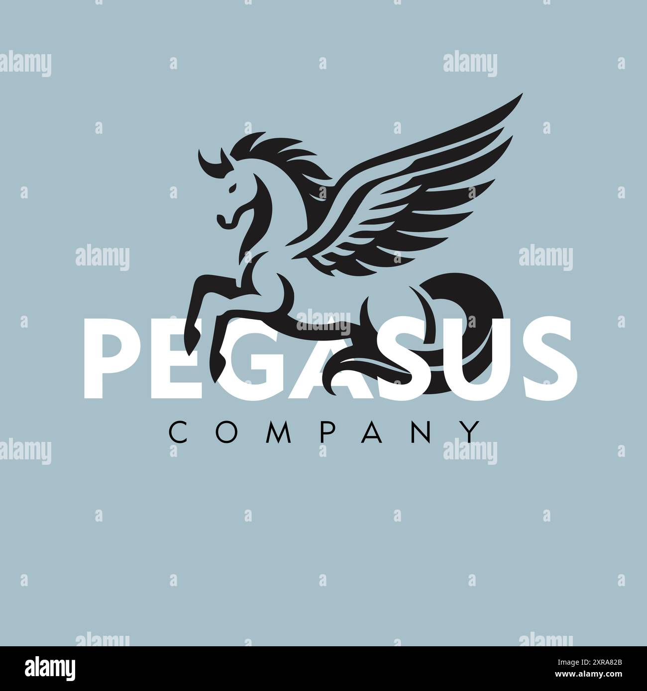 Pegasus Company - Vector Flat Logo Illustration Stock Vector Image ...