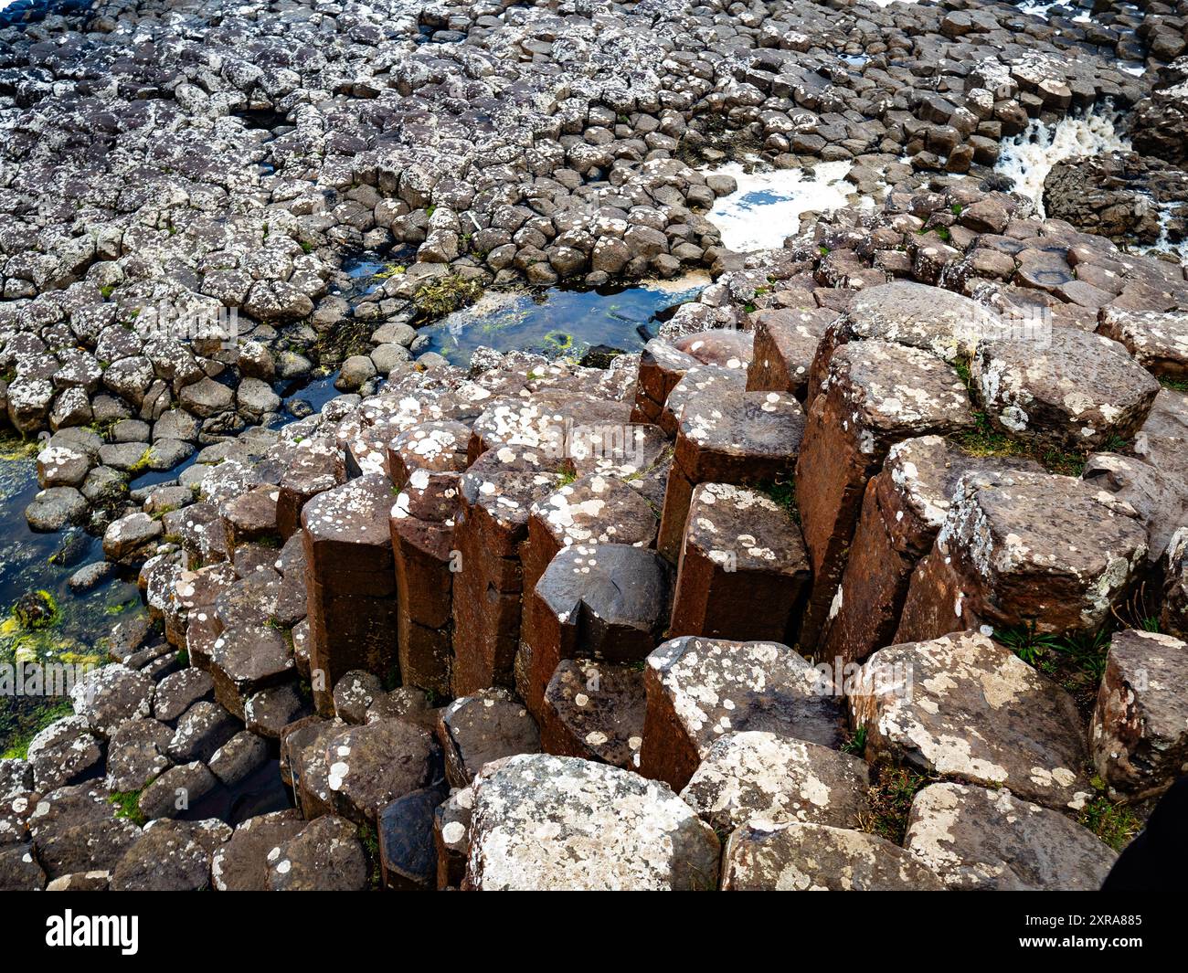 A closer view of the basalt columns. The Giant’s Causeway and Causeway ...