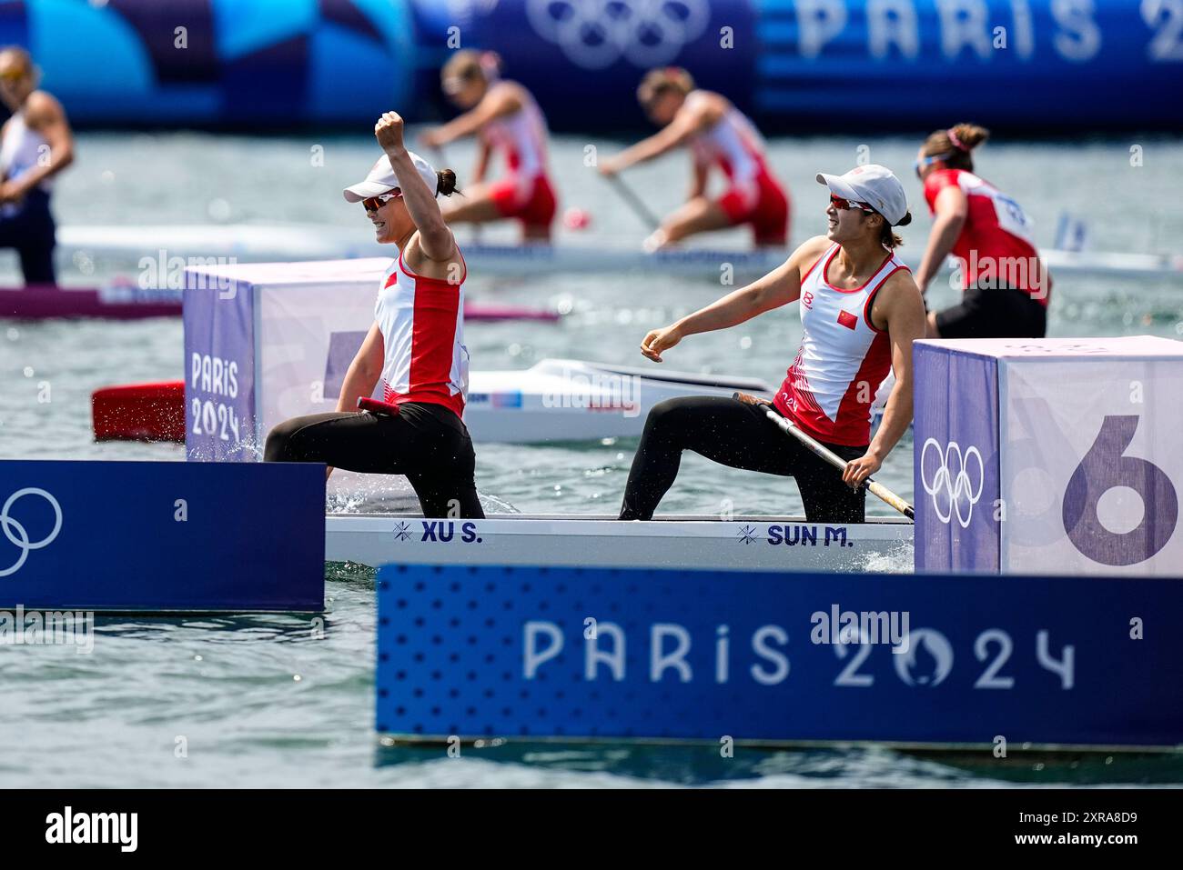 Shixiao Xu and Mengya Sun of China compete during Women's Canoe Double ...