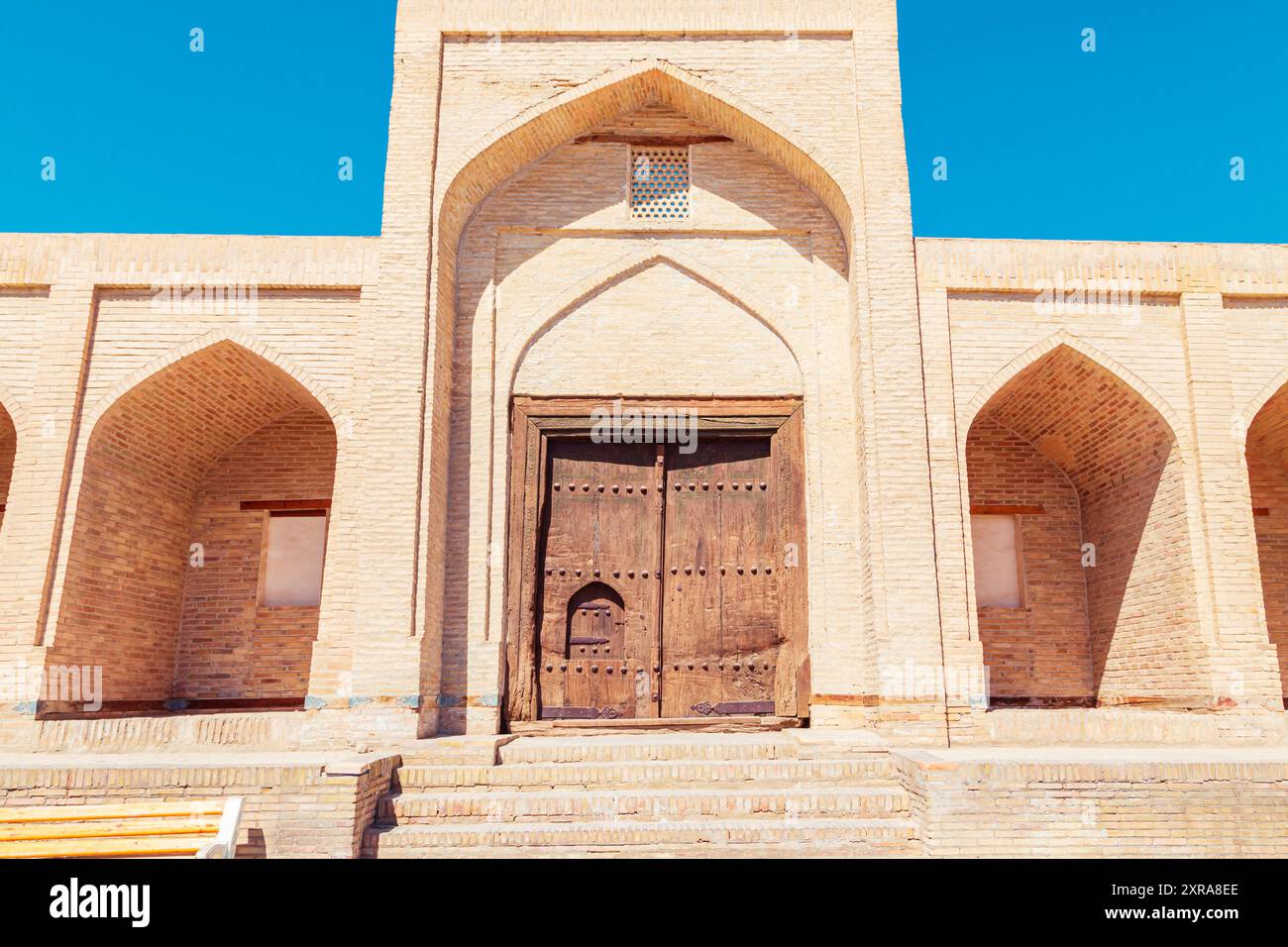 Ancient streets of the old city of Bukhara. Architectural details ...