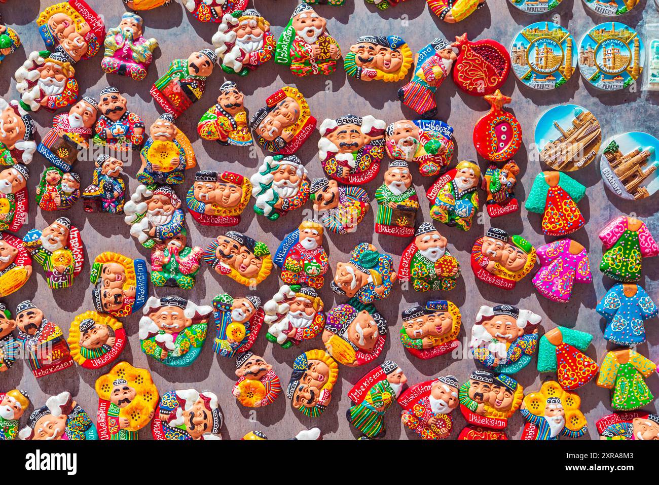 Souvenir magnets in trade domes. Bukhara, Uzbekistan - July 19, 2024 ...