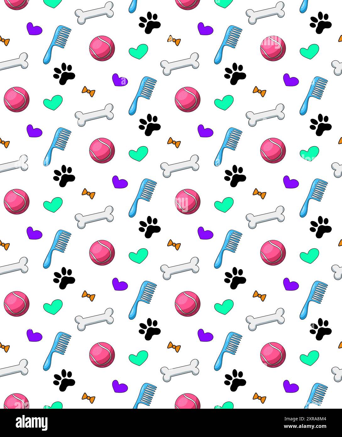 Doodle cartoon dog seamless Cut Out Stock Images & Pictures - Alamy