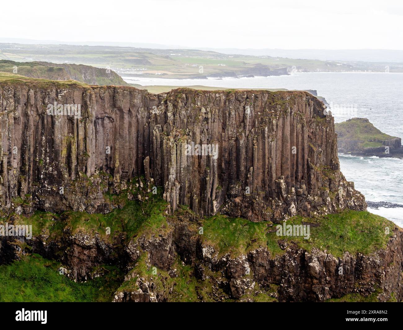 A view of a cliff formed by basalt stone columns known as 'Giant’s ...