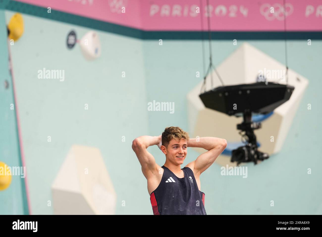 Toby Roberts of Great Britain gestures during Men's Boulder & Lead ...
