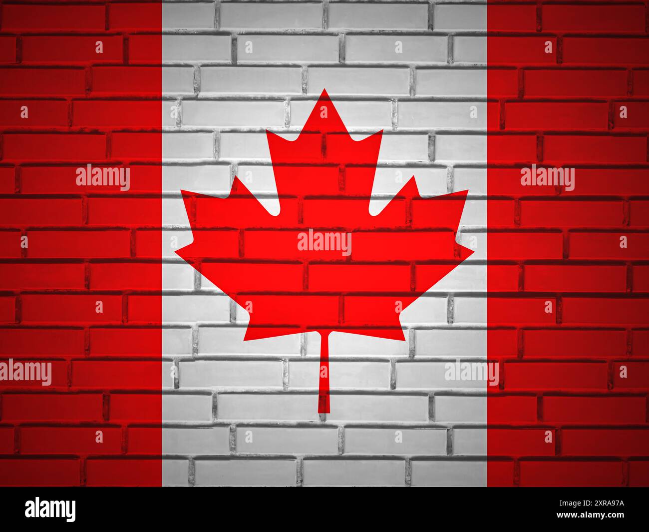 Brick wall Canada flag background. 3d illustration Stock Photo - Alamy
