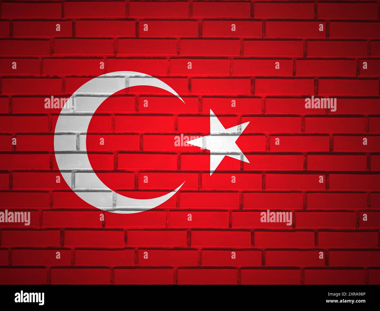 Brick wall Turkey flag background. 3d illustration Stock Photo - Alamy