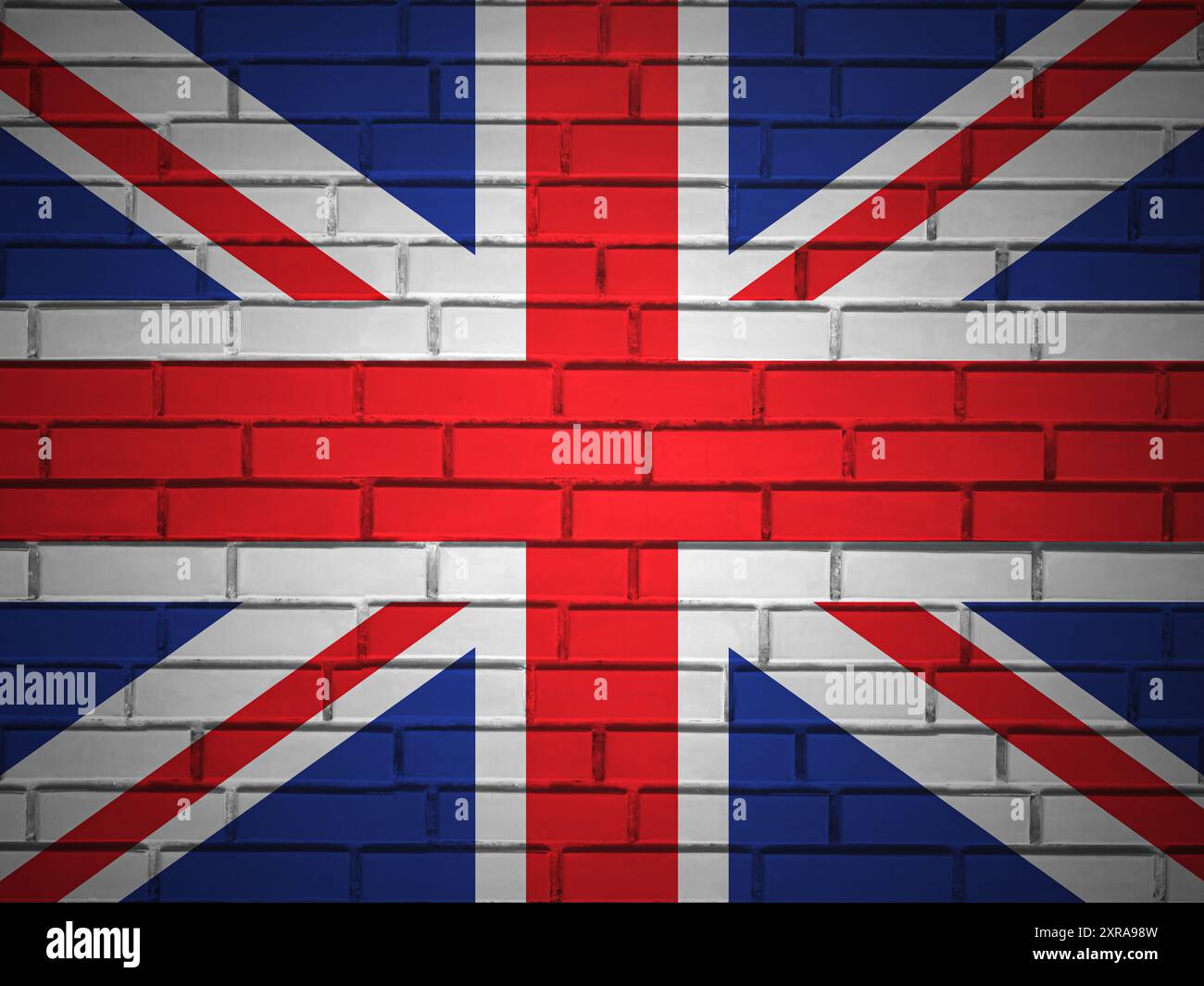 Brick wall UK flag background. 3d illustration Stock Photo - Alamy
