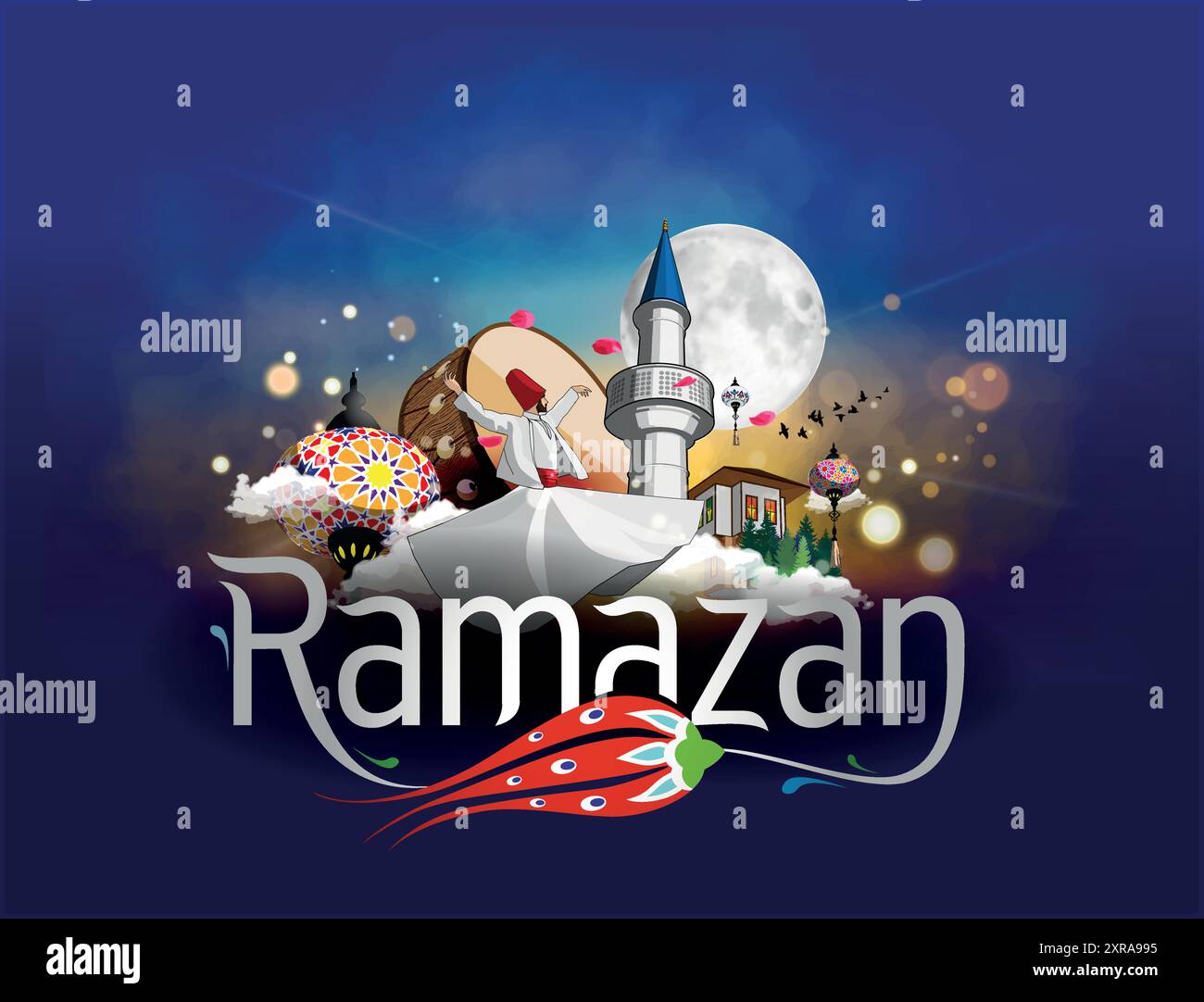 Abstract illustration composition of traditional Turkish holly Ramazan ...