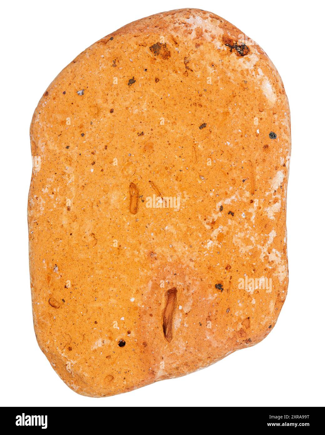 Top view of single red pebble isolated on white background Stock Photo ...