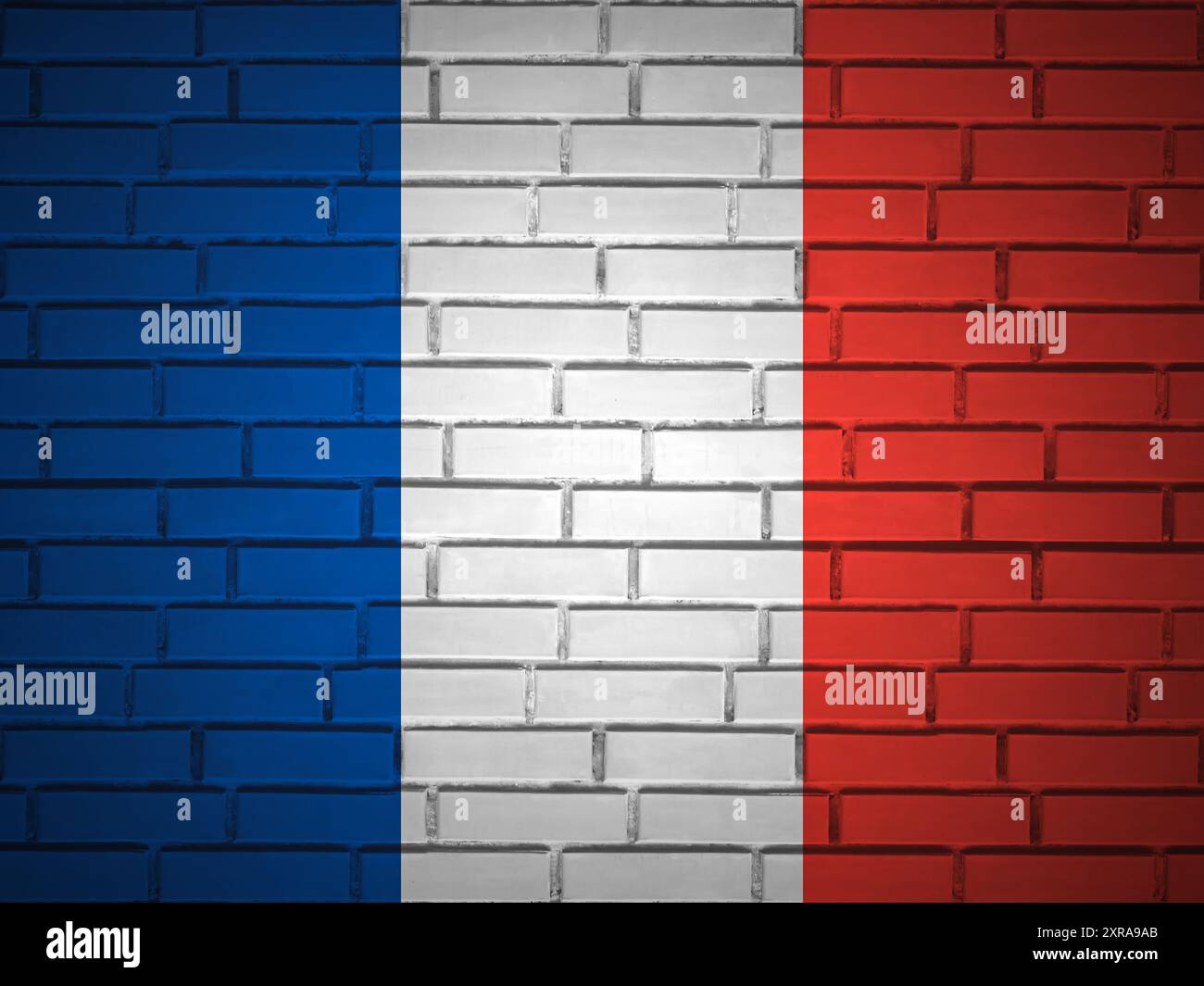 Brick wall France flag background. 3d illustration Stock Photo - Alamy